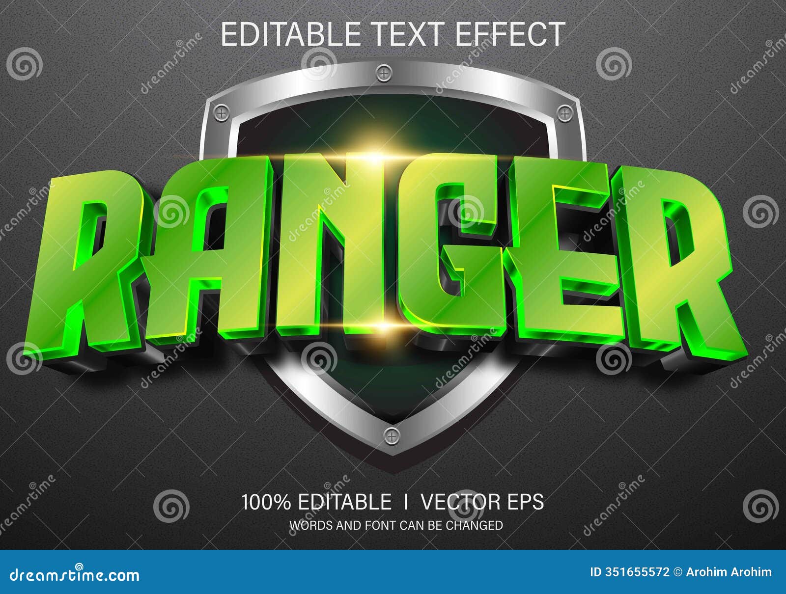 Editable Ranger Vector 3d Text Effect With Modern Style Design ...
