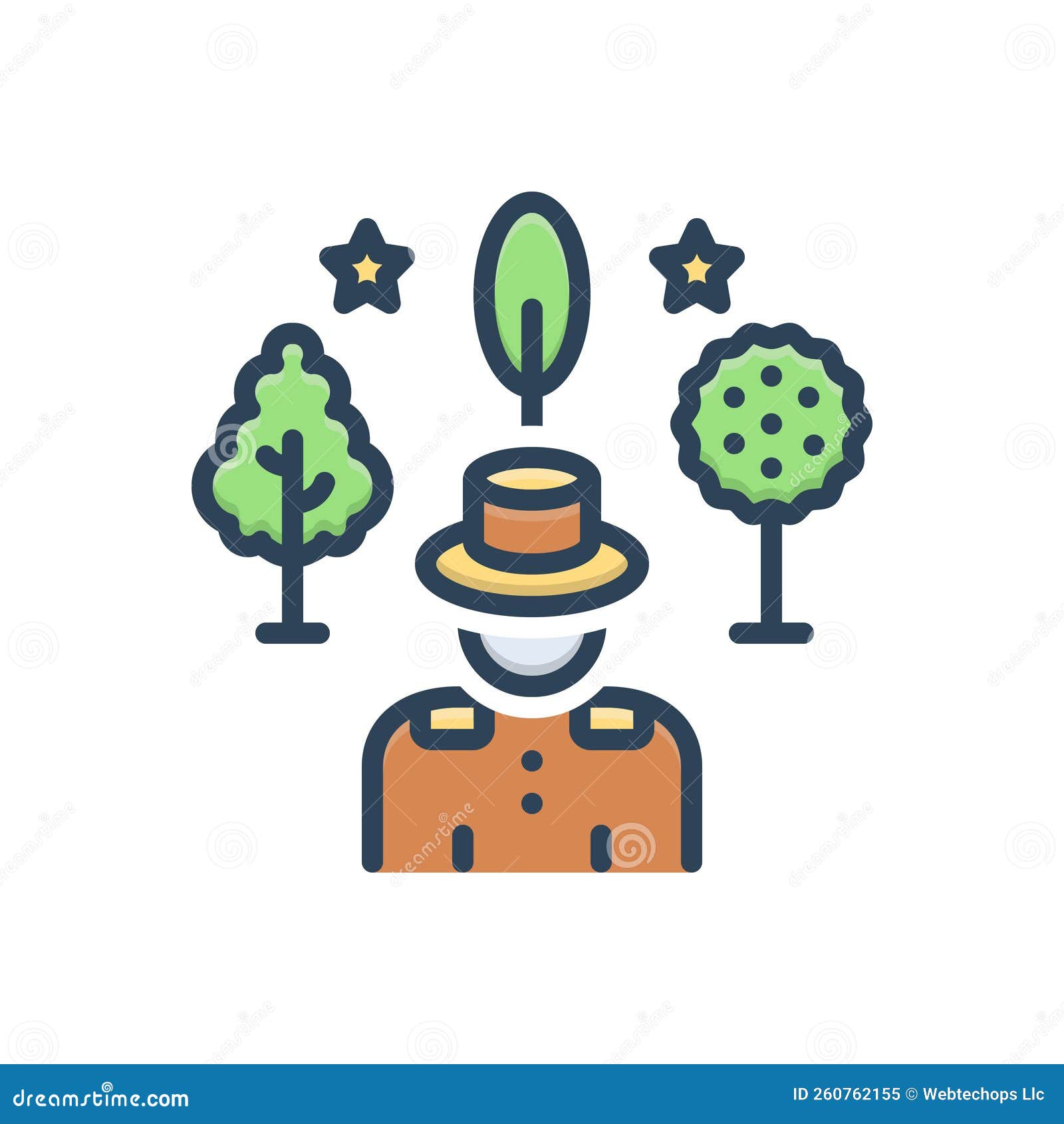 Color Illustration Icon for Ranger, Forest Officer and Rover Stock ...