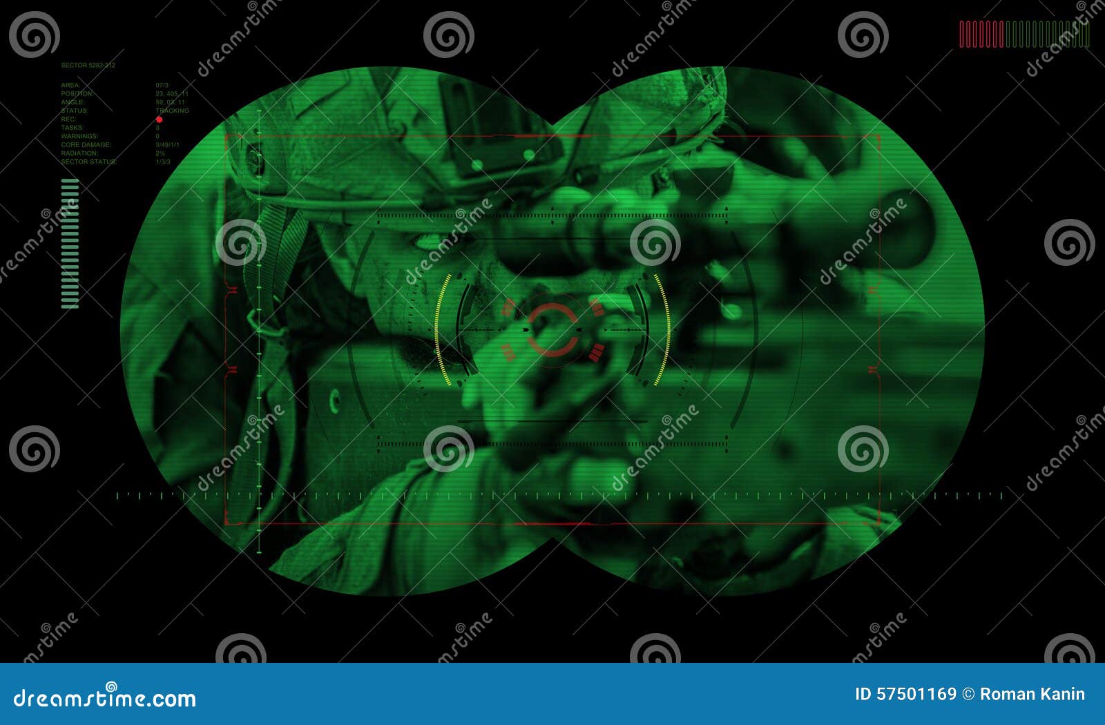 Rangers Team during Night Operation Hostage Rescue.view through Stock ...