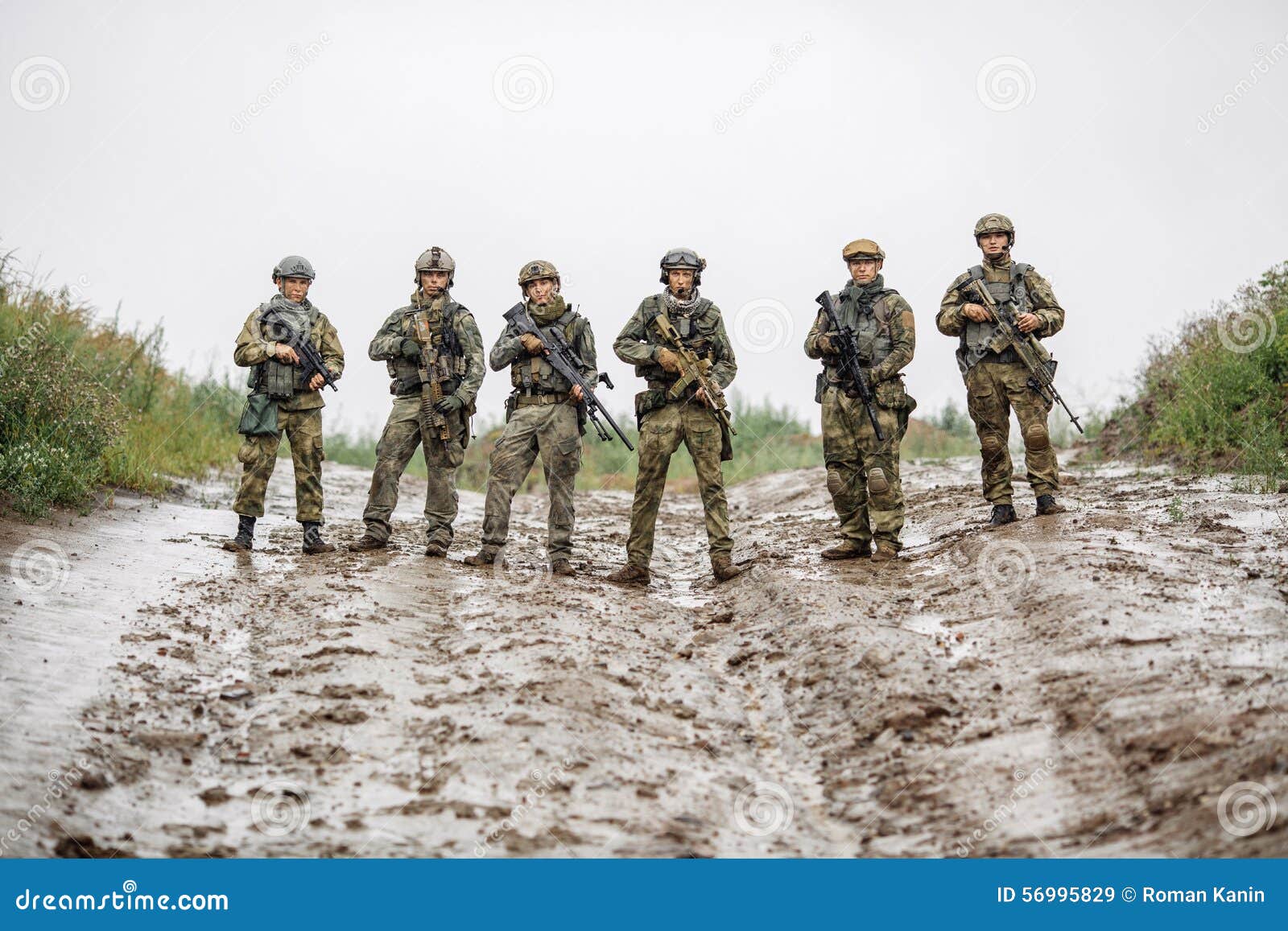 Rangers Team Standing with Rifle and Looking at Camera Stock Image ...