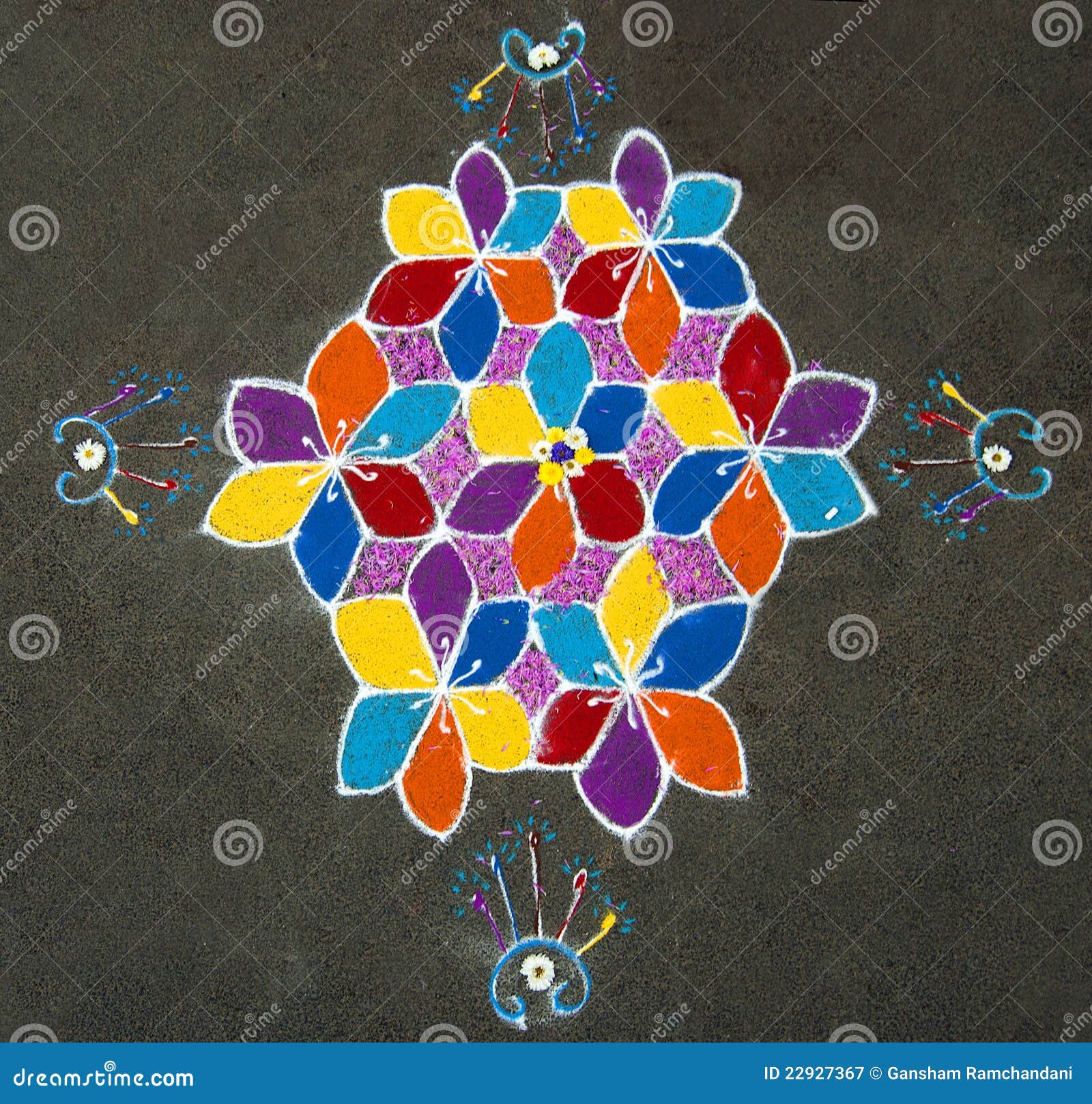 Rangoli stock image. Image of tradition, lamp, flower - 22927367
