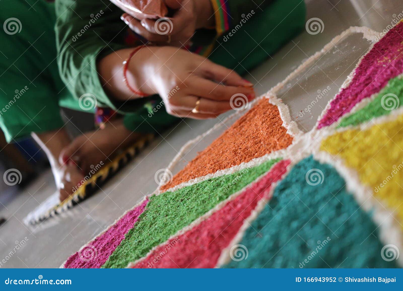 Woman Making a Rangoli on the Occasion of Diwali Stock Photo - Image of ...