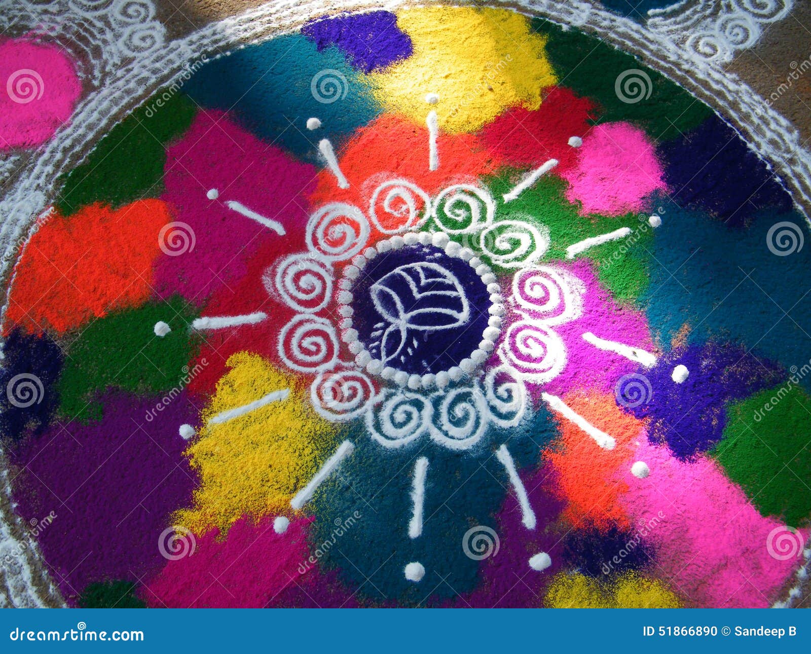 Rangoli colorful stock photo. Image of india, symmetry - 51866890