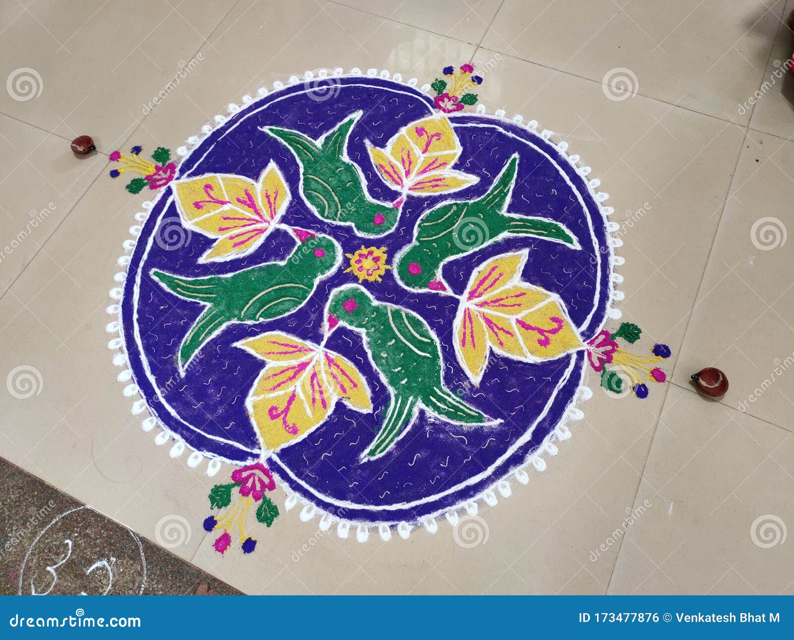 Rangoli Design Drawn in House Stock Photo - Image of house, design ...