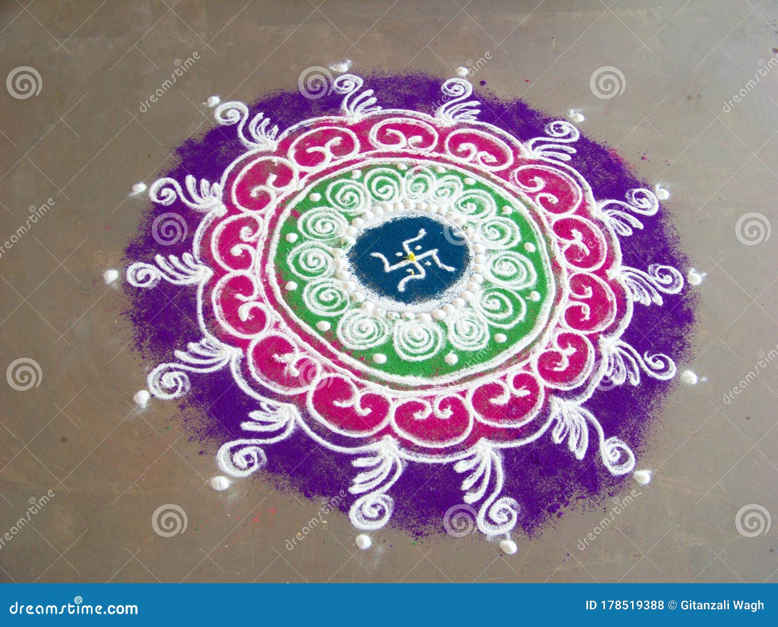 Rangoli Design during an Indian Festival Stock Photo - Image of custom ...