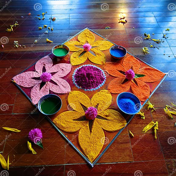 Rangoli Designs Involve Creating Intricate Patterns on the Floor Using ...