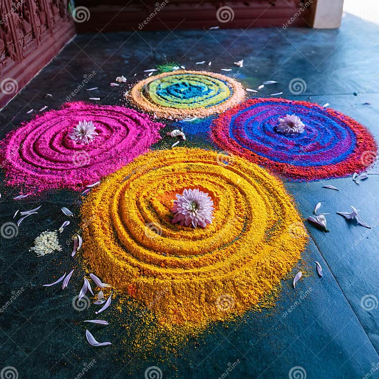 Rangoli Designs Involve Creating Intricate Patterns on the Floor Using ...