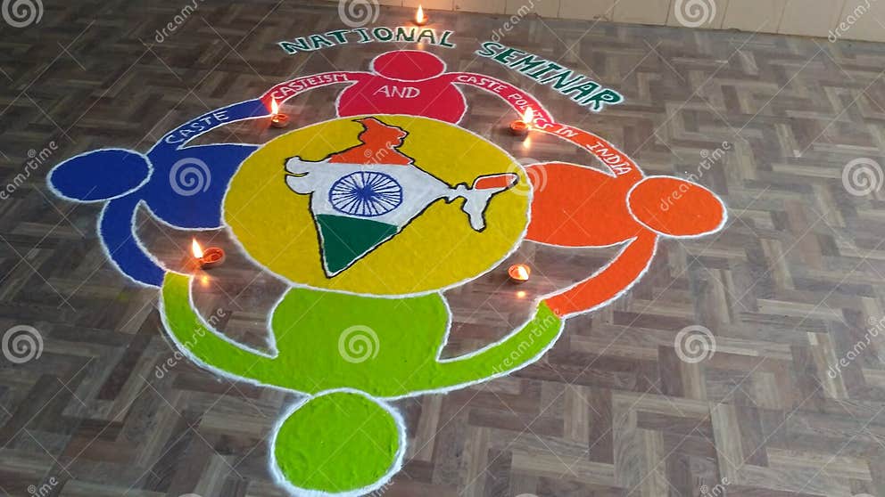A Rangoli Disgn Simble of Unity and Prosperity Stock Image - Image of ...