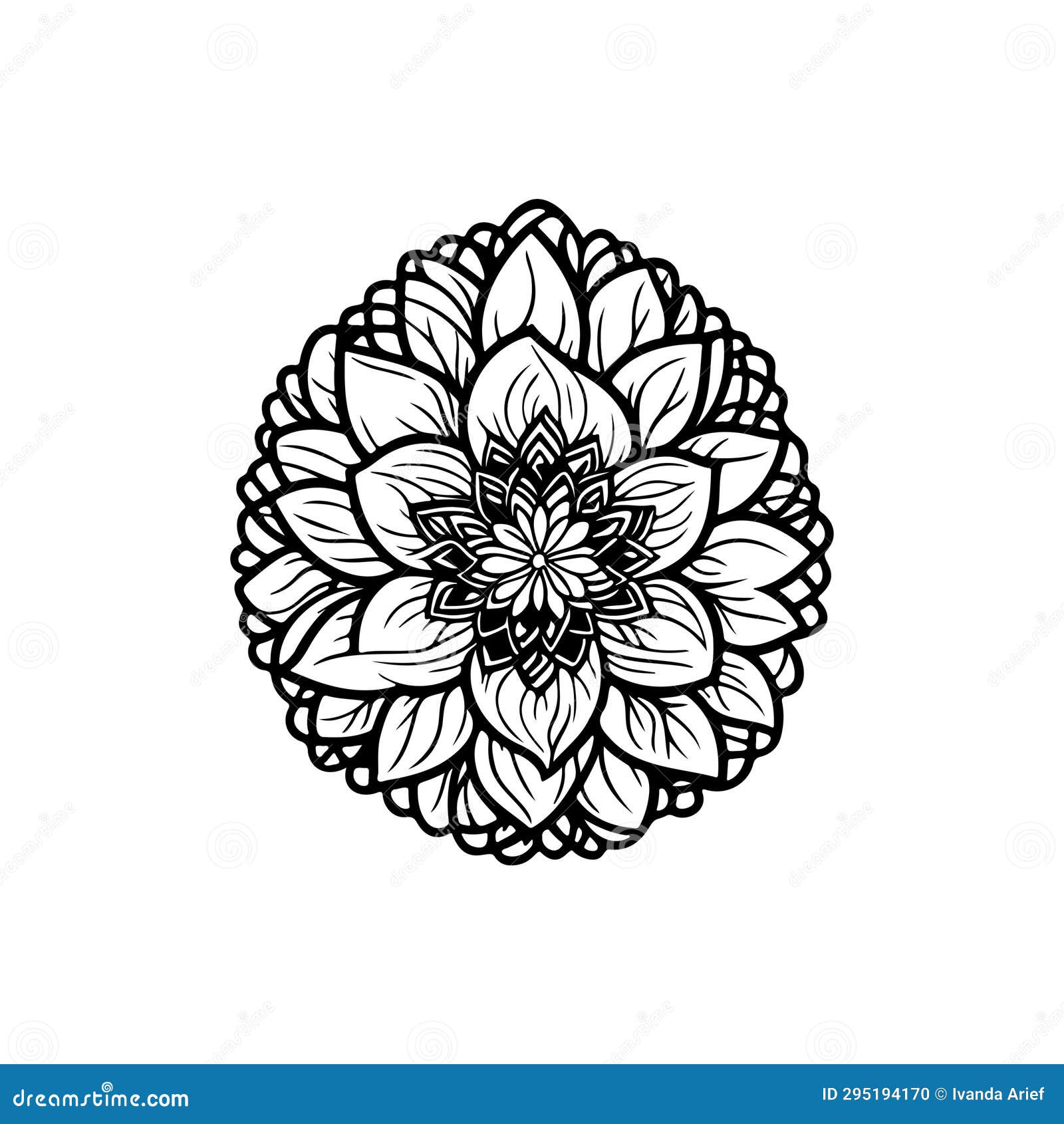 Rangoli Icon Hand Draw Black Colour Diwali Logo Symbol Perfect Stock ...