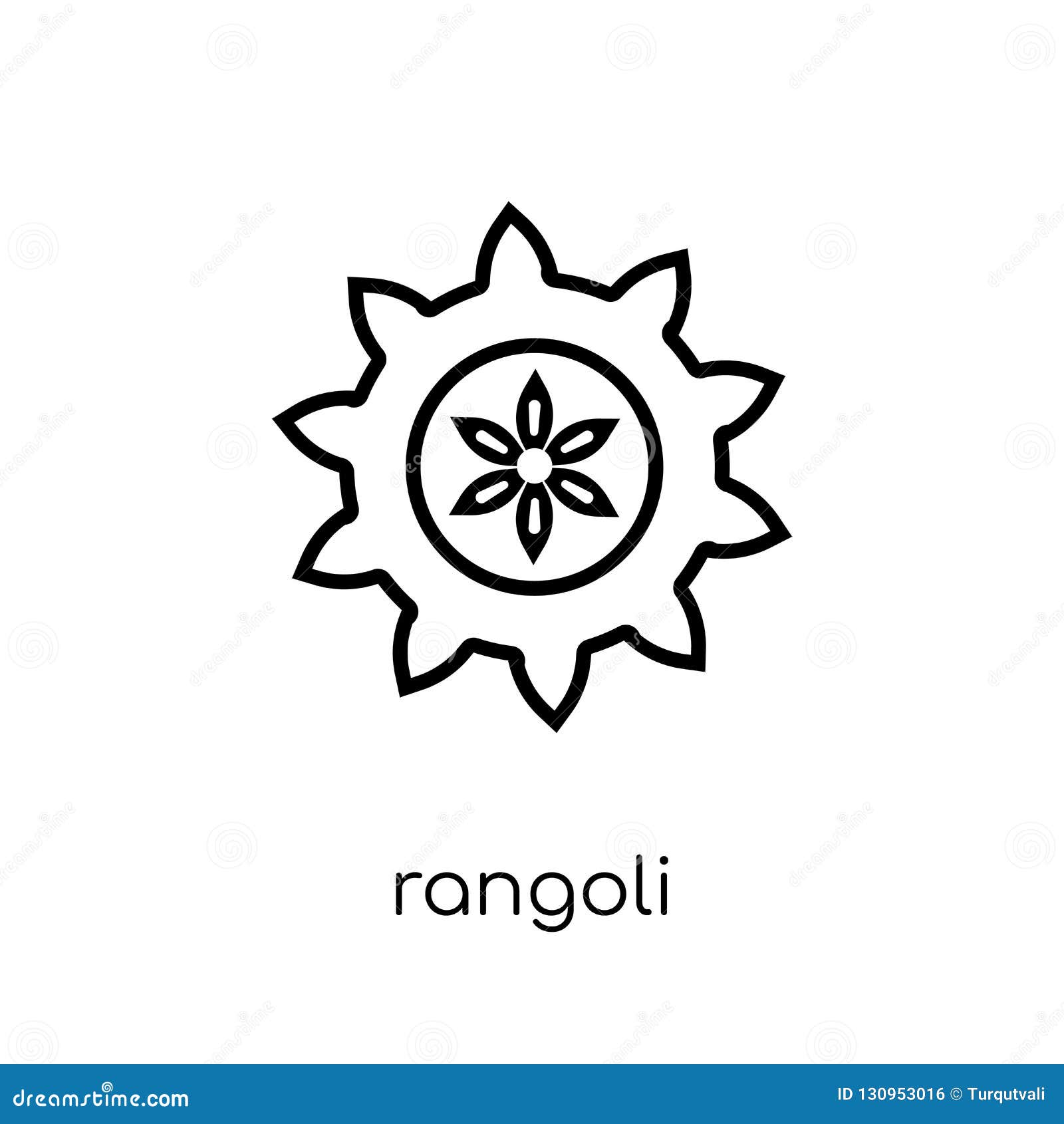 Rangoli Icon. Trendy Modern Flat Linear Vector Rangoli Icon on W Stock ...