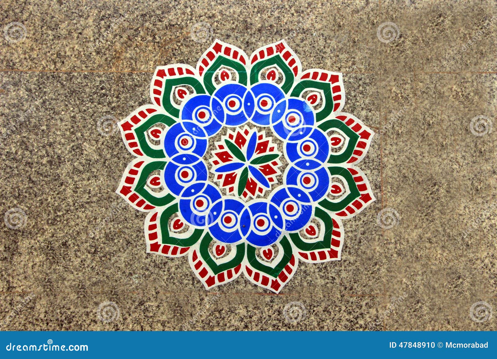 Rangoli Pattern on Floor stock photo. Image of floral - 47848910