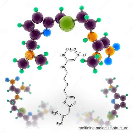 Ranitidine Molecule Structure Stock Illustration - Illustration of ...