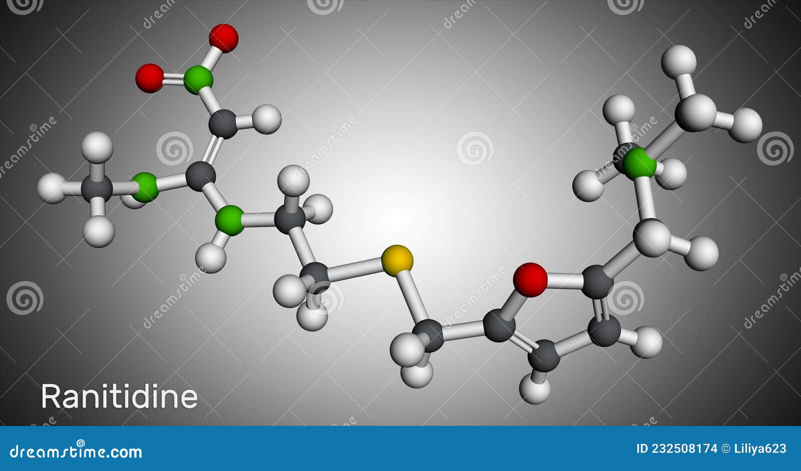 Ranitidine Molecule. it is Used for Treatment of Peptic Ulcer Disease ...