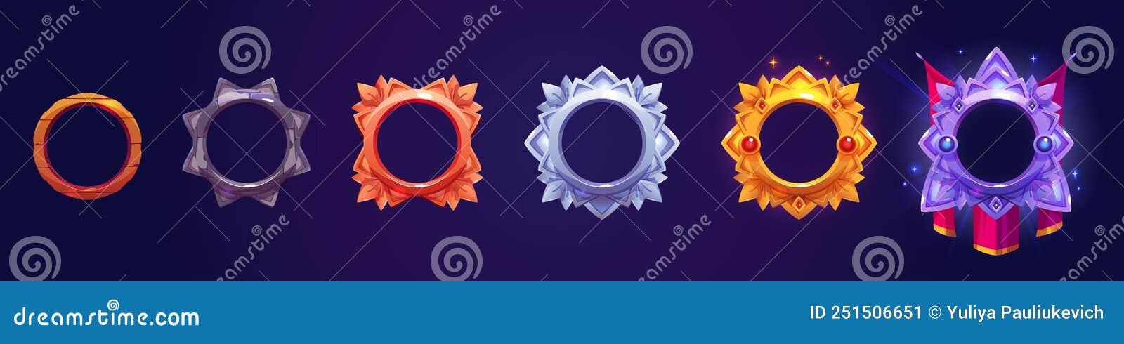 Rank Frames, Ui Game Borders Evolution Vector Set Stock Vector ...