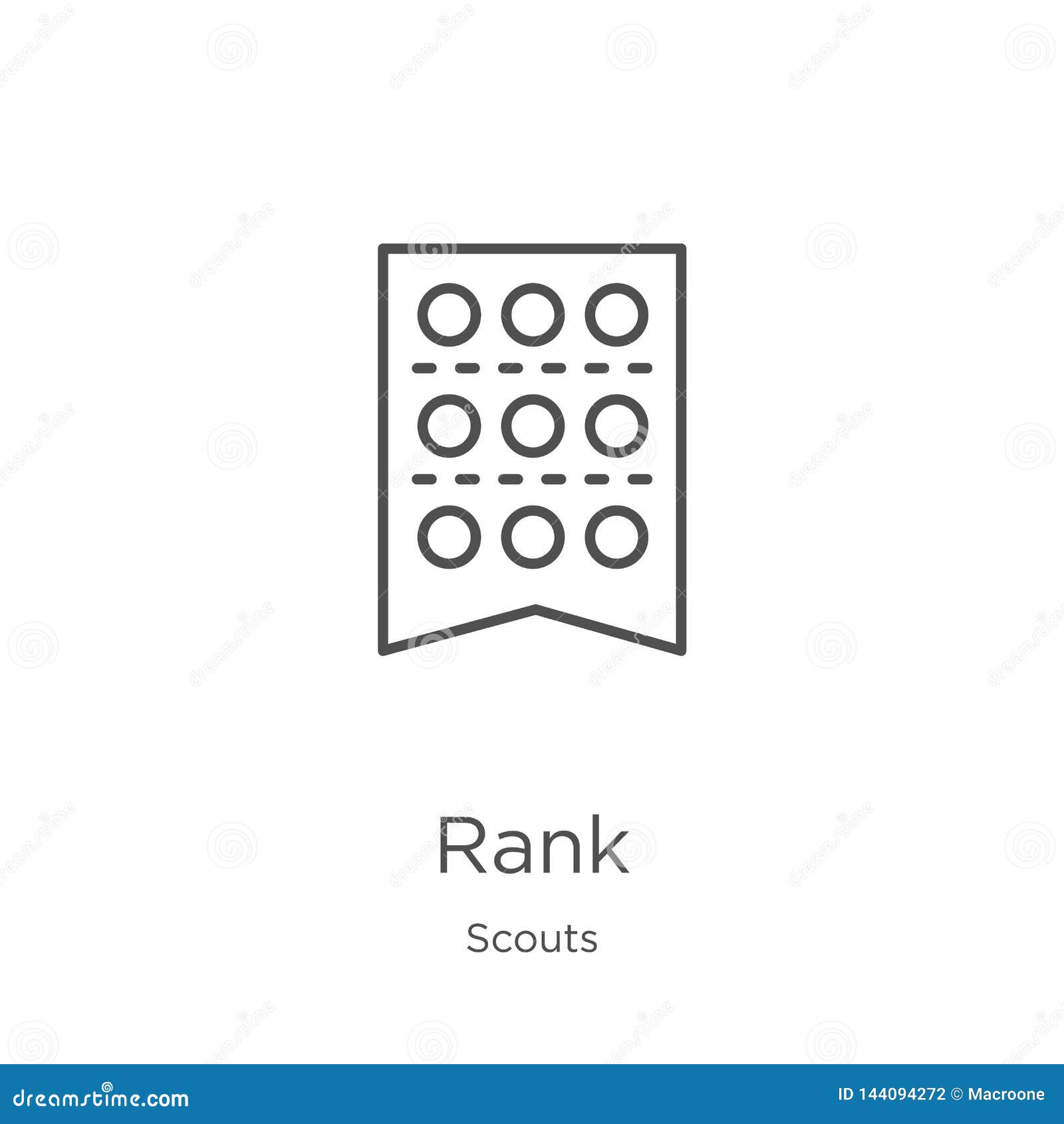 Rank Icon Vector from Scouts Collection. Thin Line Rank Outline Icon ...