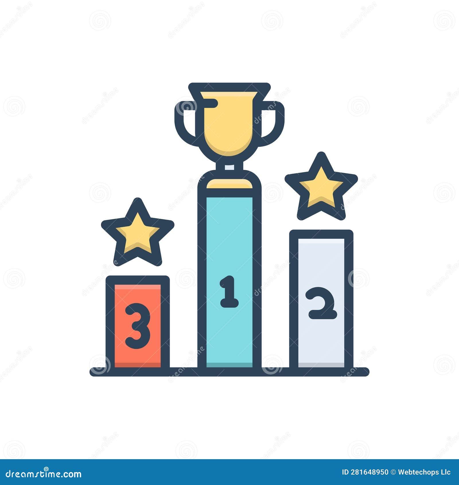 Color Illustration Icon for Rank, Winner and Trophy Stock Illustration ...