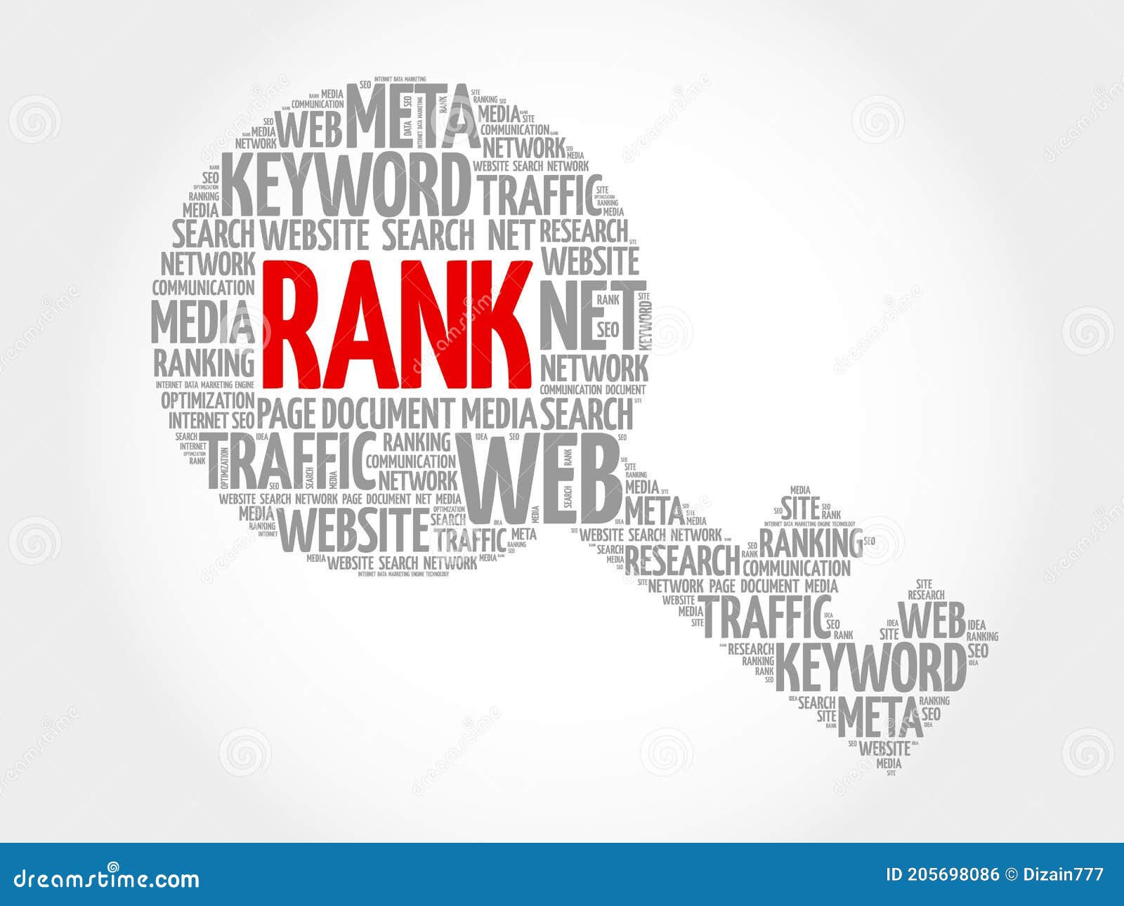 RANK Key word cloud stock illustration. Illustration of icon - 205698086