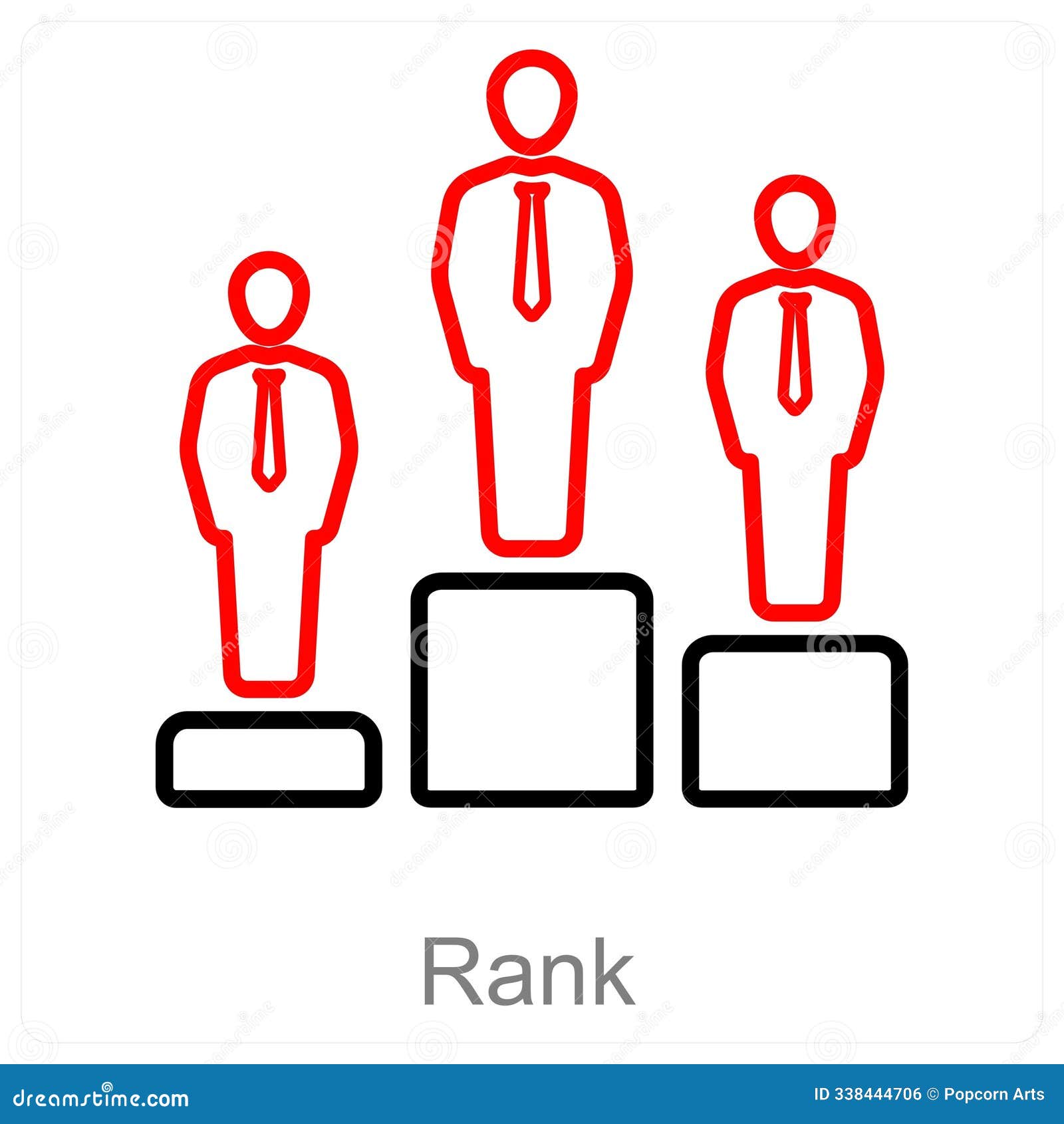 Rank stock illustration. Illustration of champions, achievement - 338444706