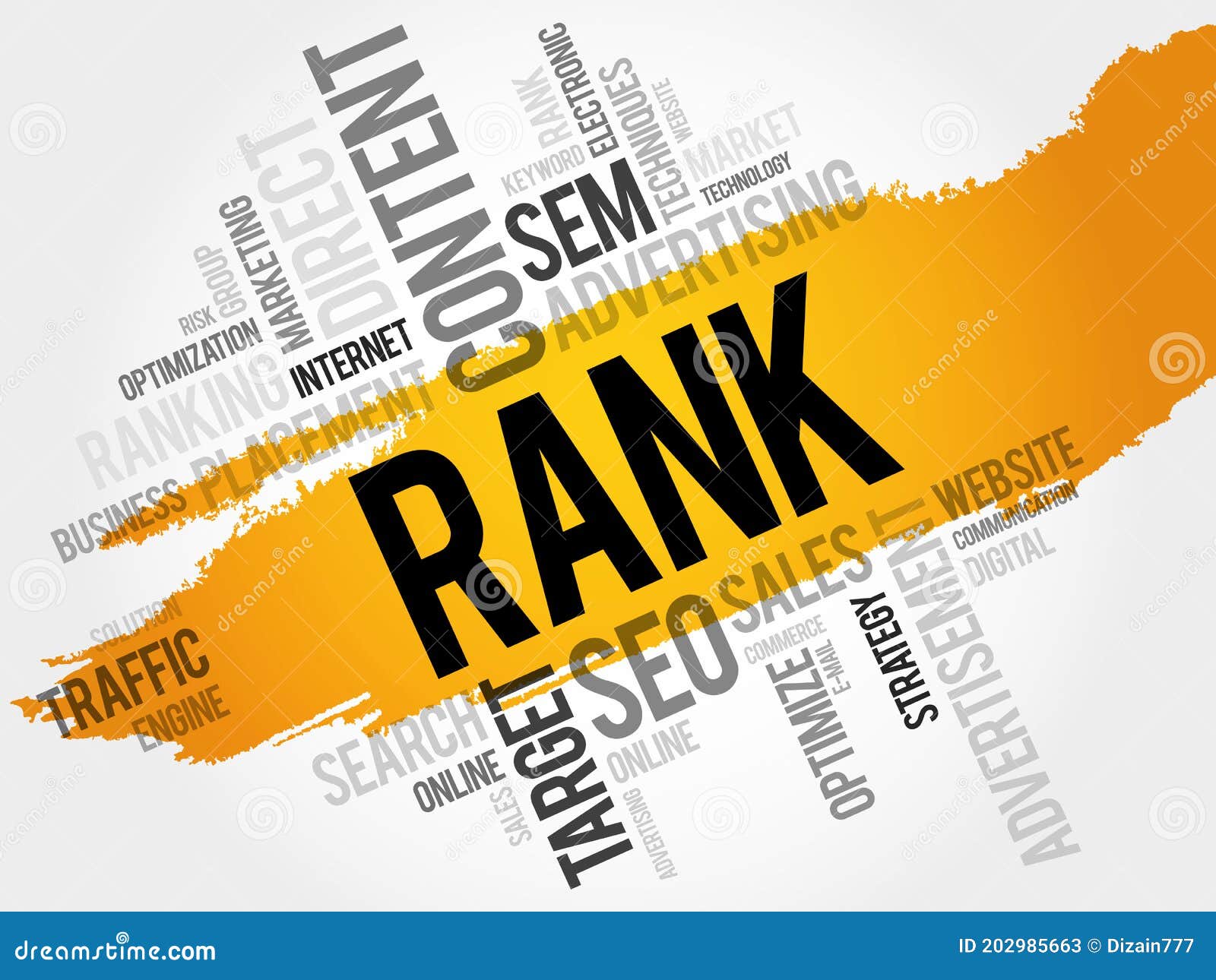 RANK word cloud stock illustration. Illustration of career - 202985663