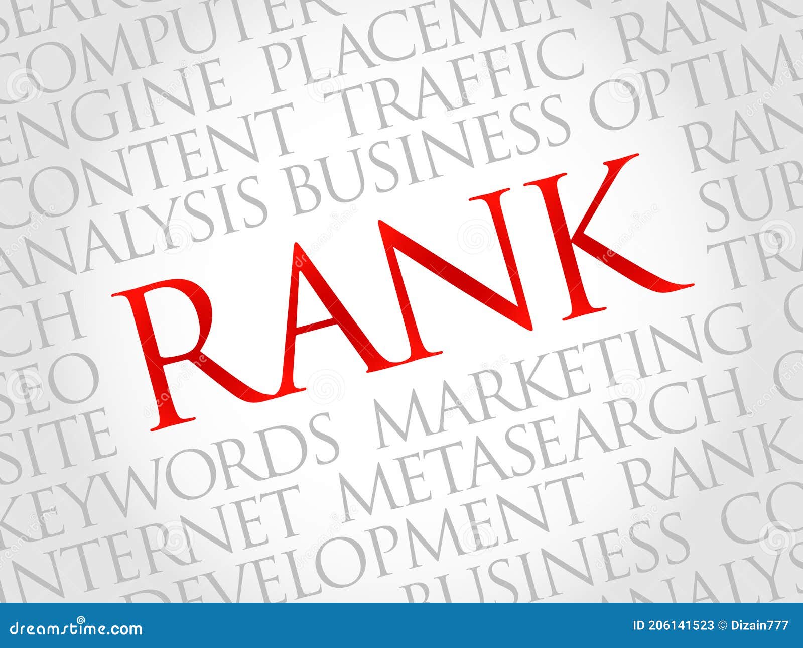 RANK word cloud stock illustration. Illustration of keyword - 206141523