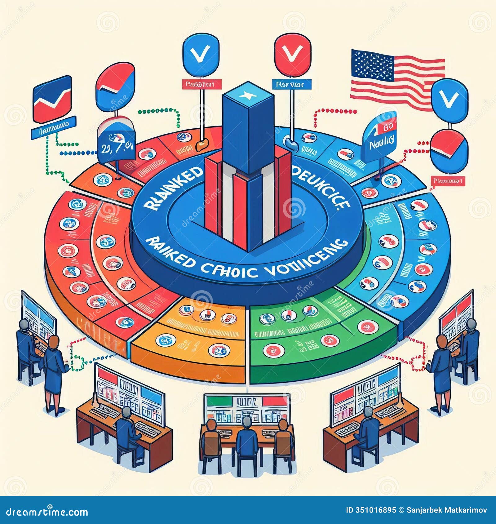 Ranked Choice Counting Process Visuals Explaining How Votes are Stock ...