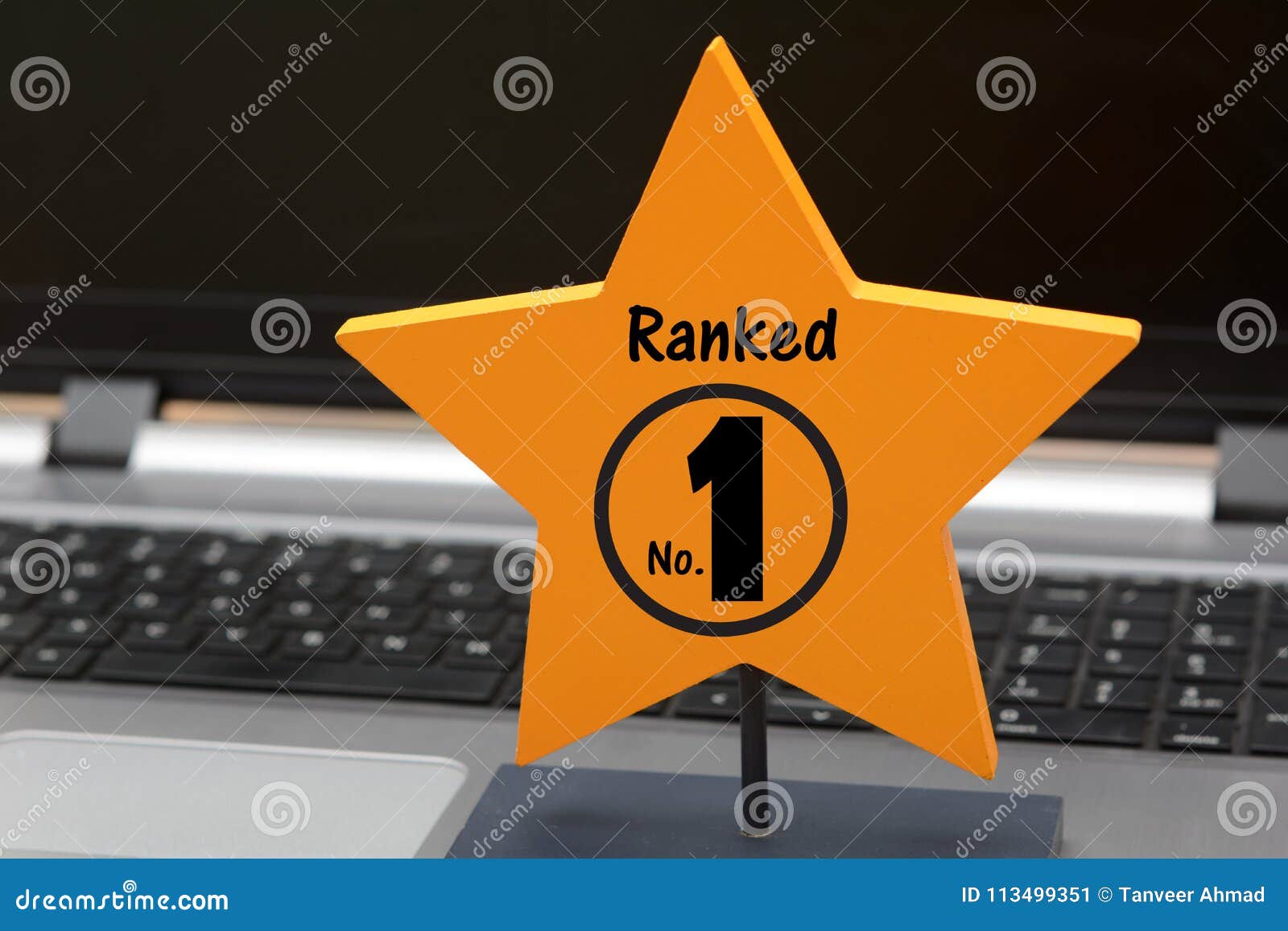 Ranked Number 1 Sign on Yellow Star Stock Image - Image of glory ...