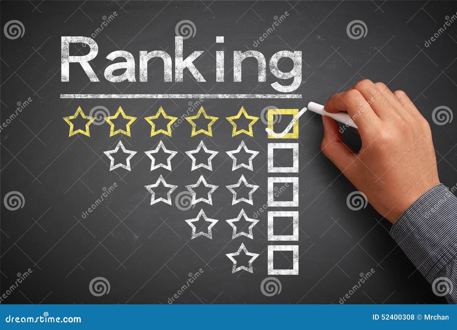 Ranking Concept, Young Man Holding A Tablet Computer Stock Photo ...