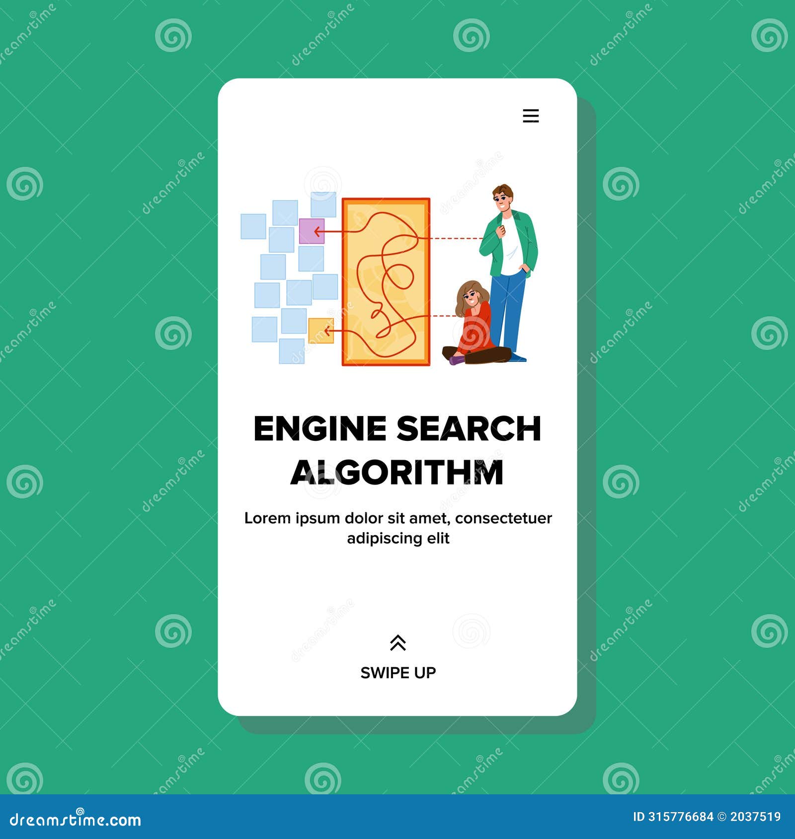 Algorithm Vector Illustration. Flat Tiny Digital Tech Coding Person ...