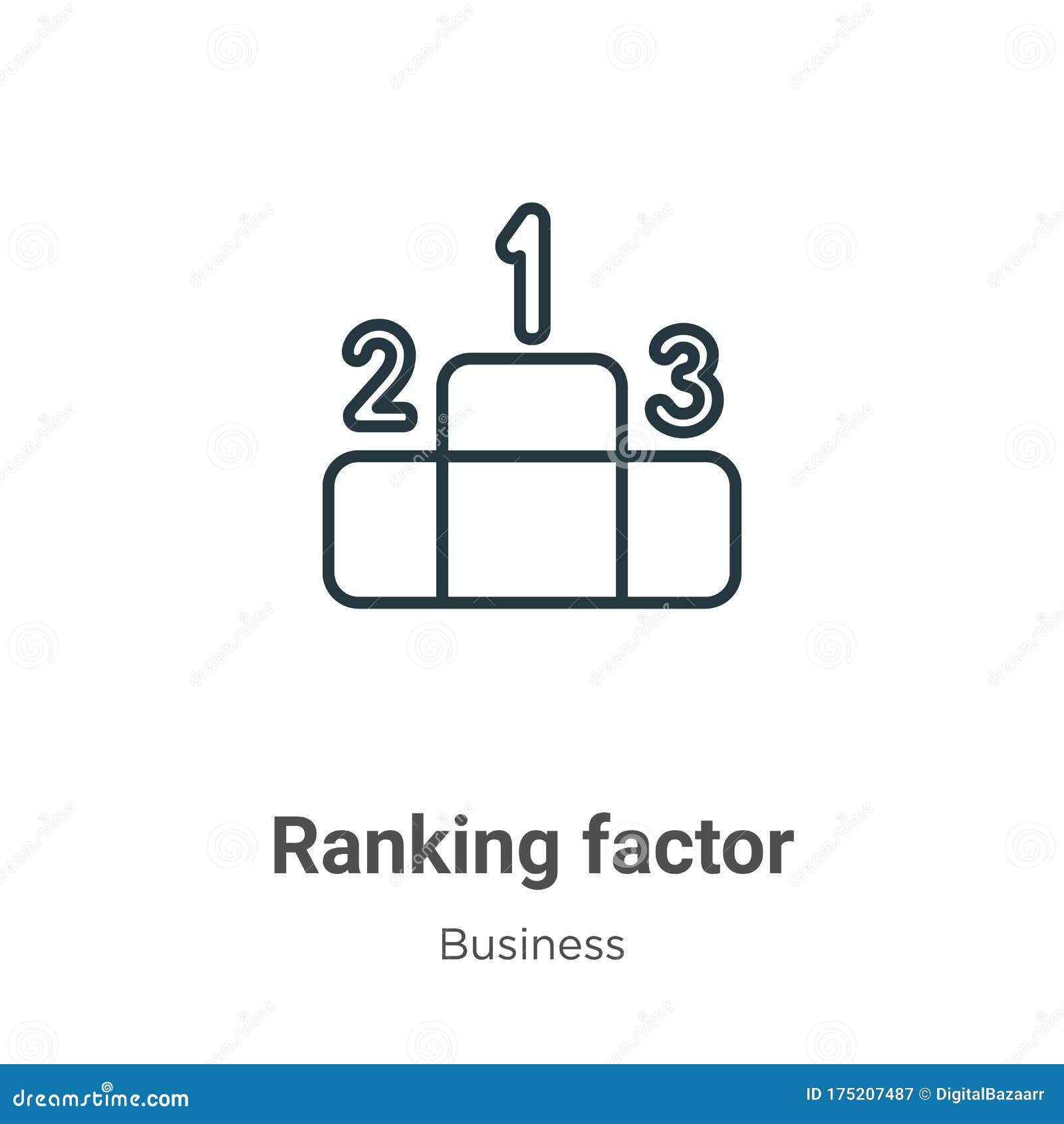 Ranking Factor Outline Vector Icon. Thin Line Black Ranking Factor Icon, Flat Vector Simple ...