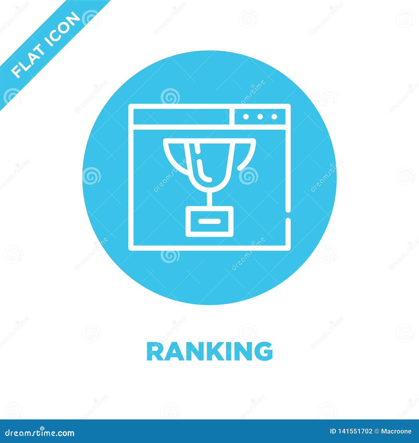 Ranking Icon Vector. Thin Line Ranking Outline Icon Vector Illustration ...