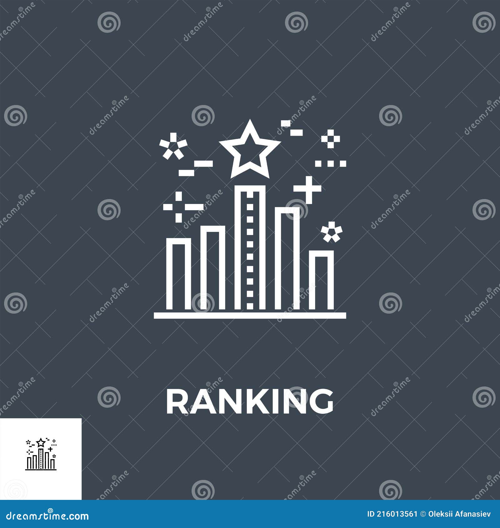 Ranking Line Icon stock vector. Illustration of vector - 216013561