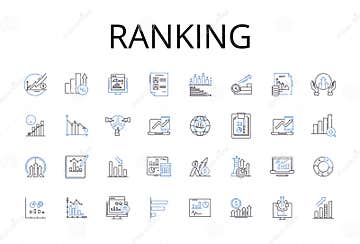 Ranking Line Icons Collection. Evaluation, Grading, Scoring, Rating ...