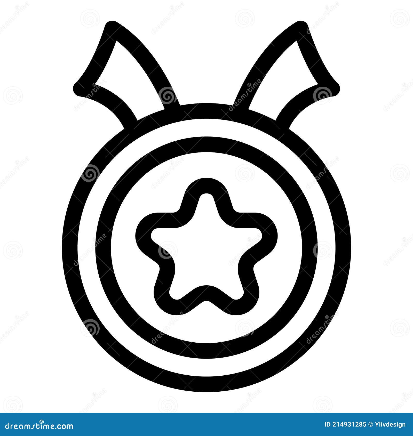 Ranking Medal Icon, Outline Style Stock Vector - Illustration of trophy ...