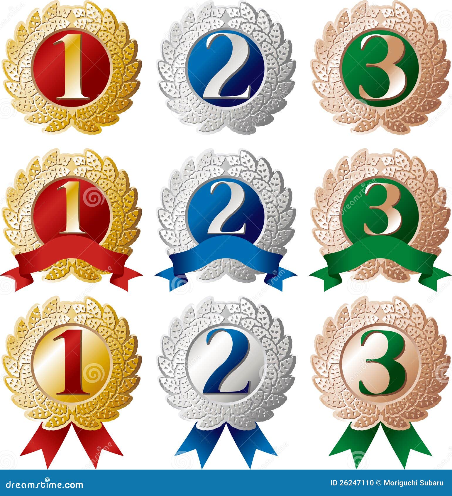 Ranking medal set stock illustration. Illustration of accent - 26247110