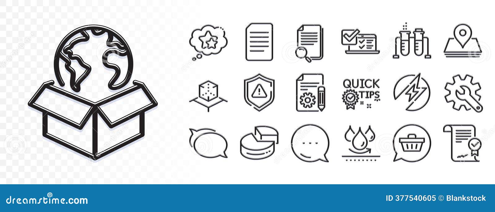 Ranking Stars, Pie Chart And Document Line Icons. For Web App, Printing ...