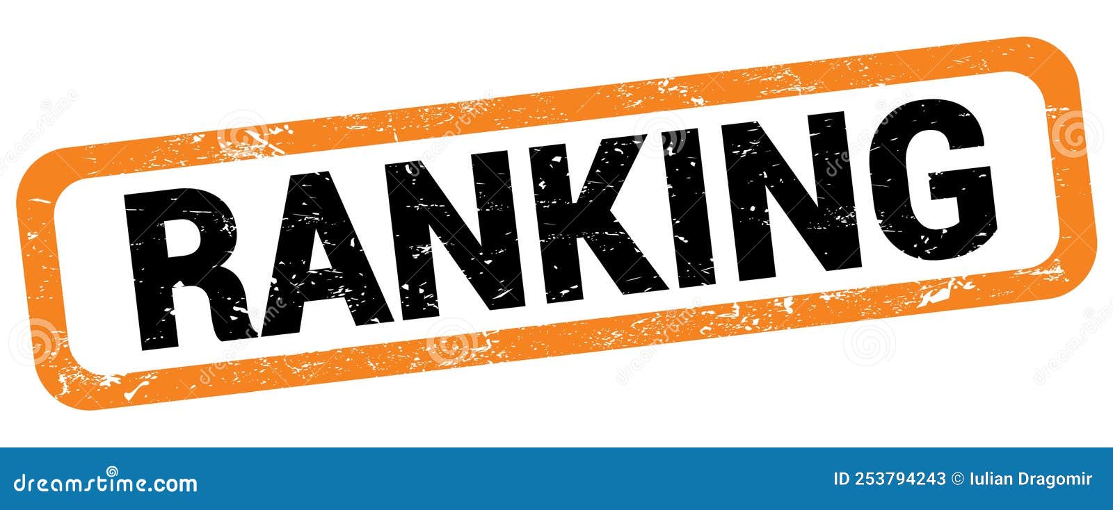 RANKING Text Written on Orange-black Rectangle Stamp Stock Illustration ...