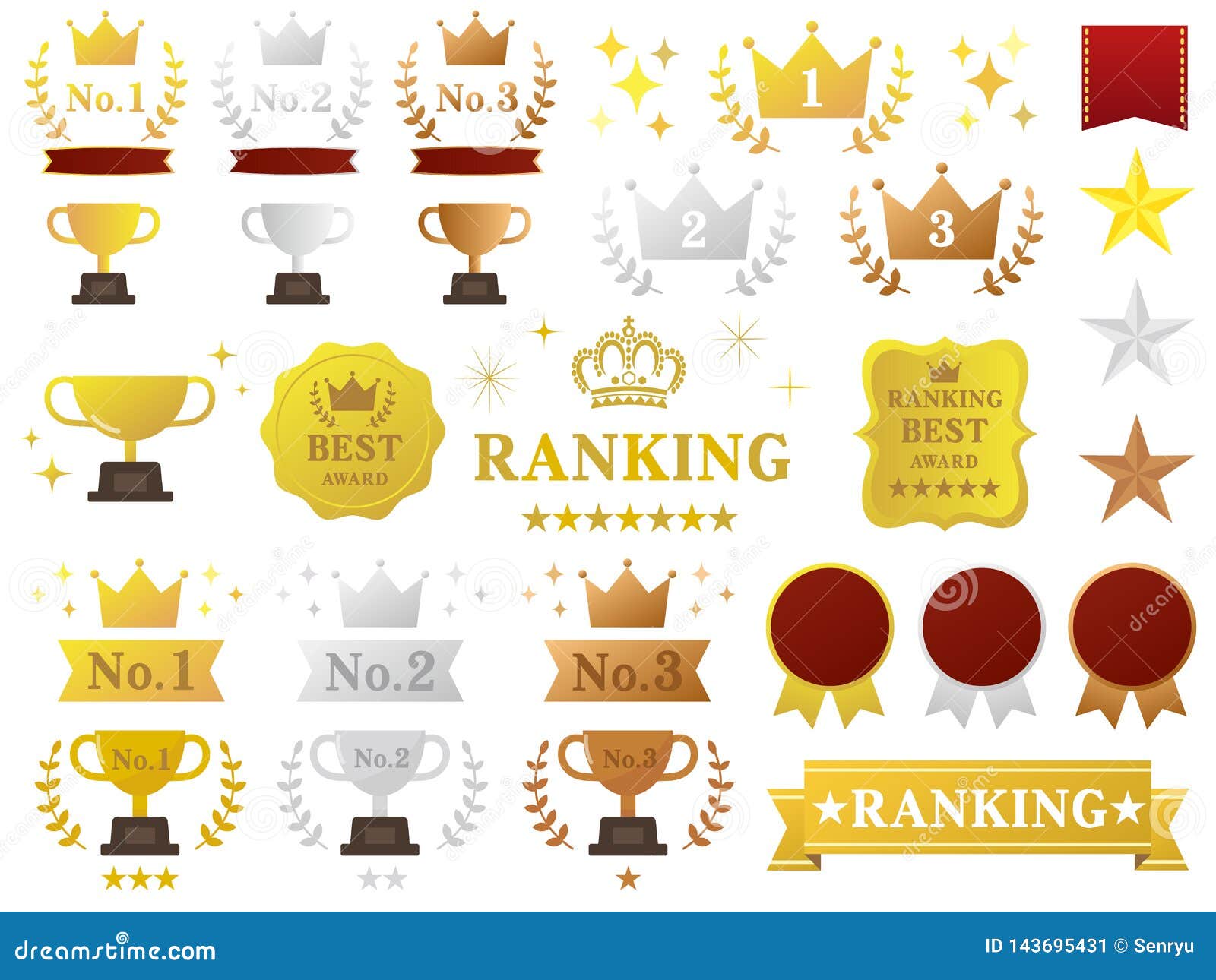 Ranking set stock vector. Illustration of bronze, contest - 143695431