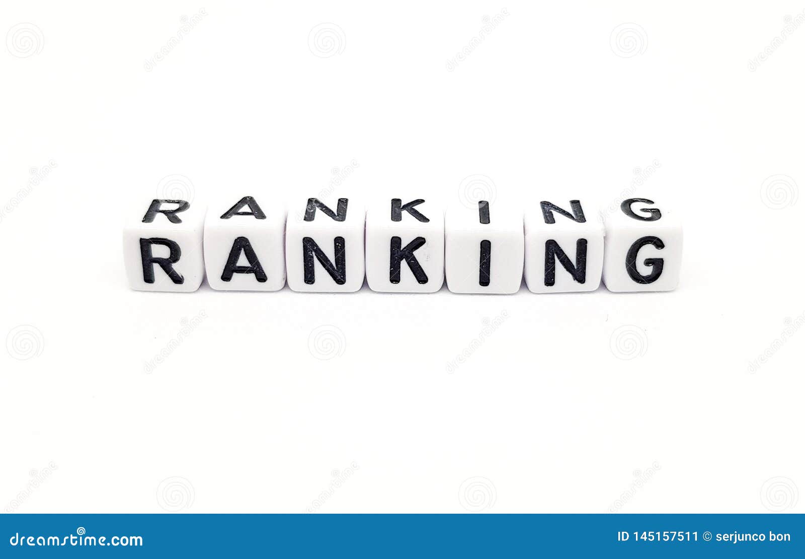 Ranking Word Built with White Cubes and Black Letters on White ...