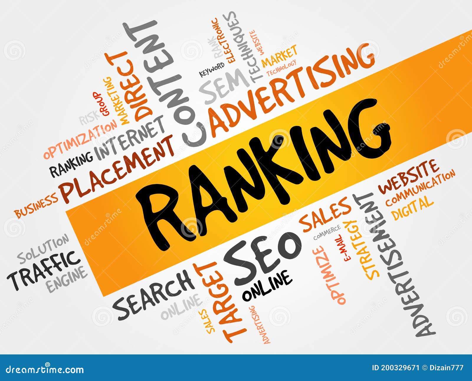 RANKING word cloud stock illustration. Illustration of business - 200329671