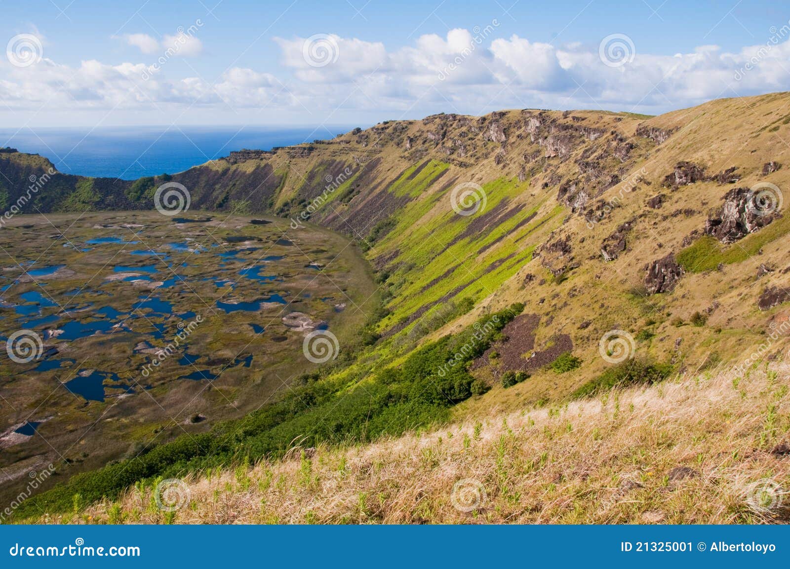 Rano Kau Volcano, Easter Island (Chile) Stock Image - Image of ...