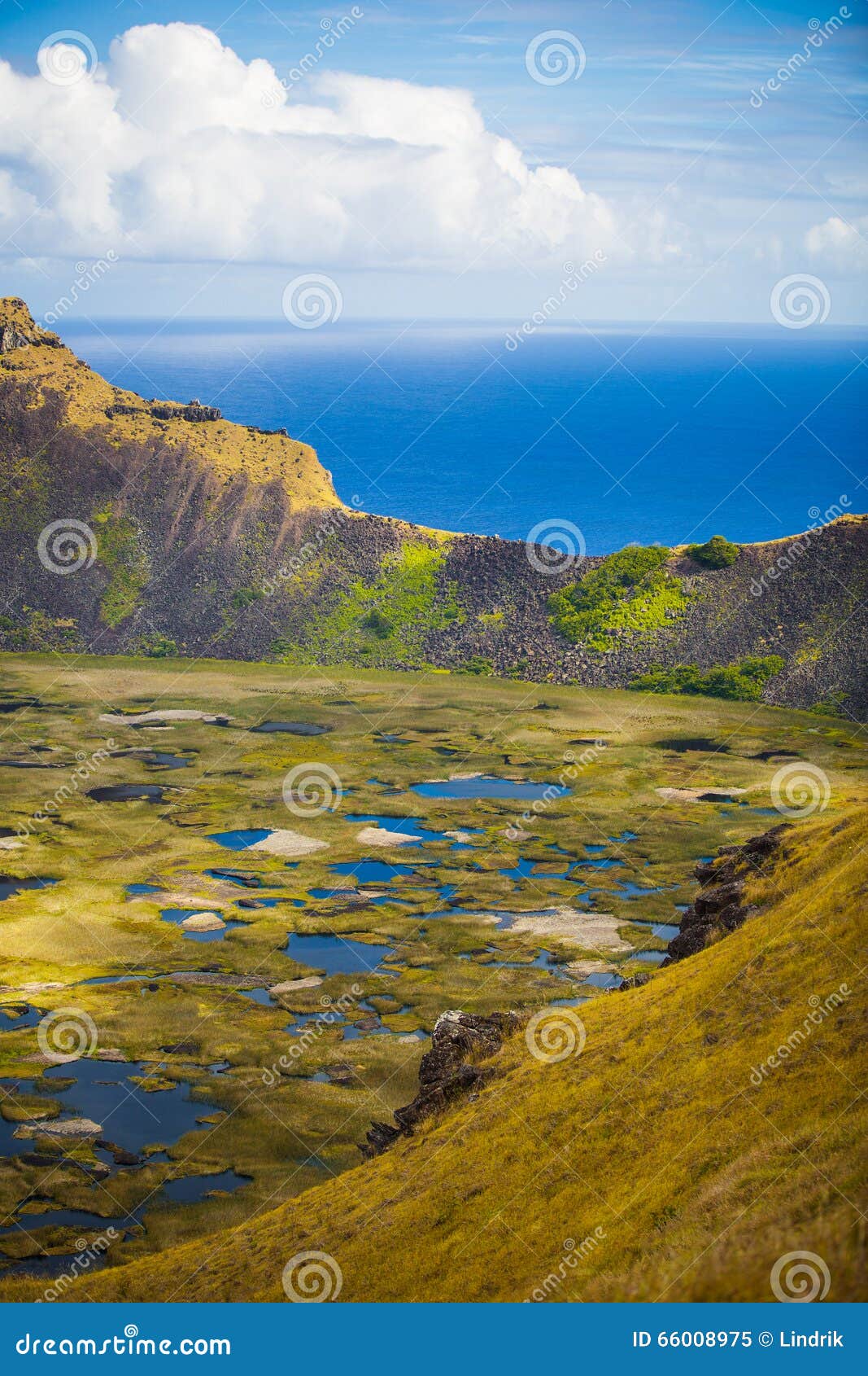 Rano Kau volcano stock image. Image of lookout, volcano - 66008975