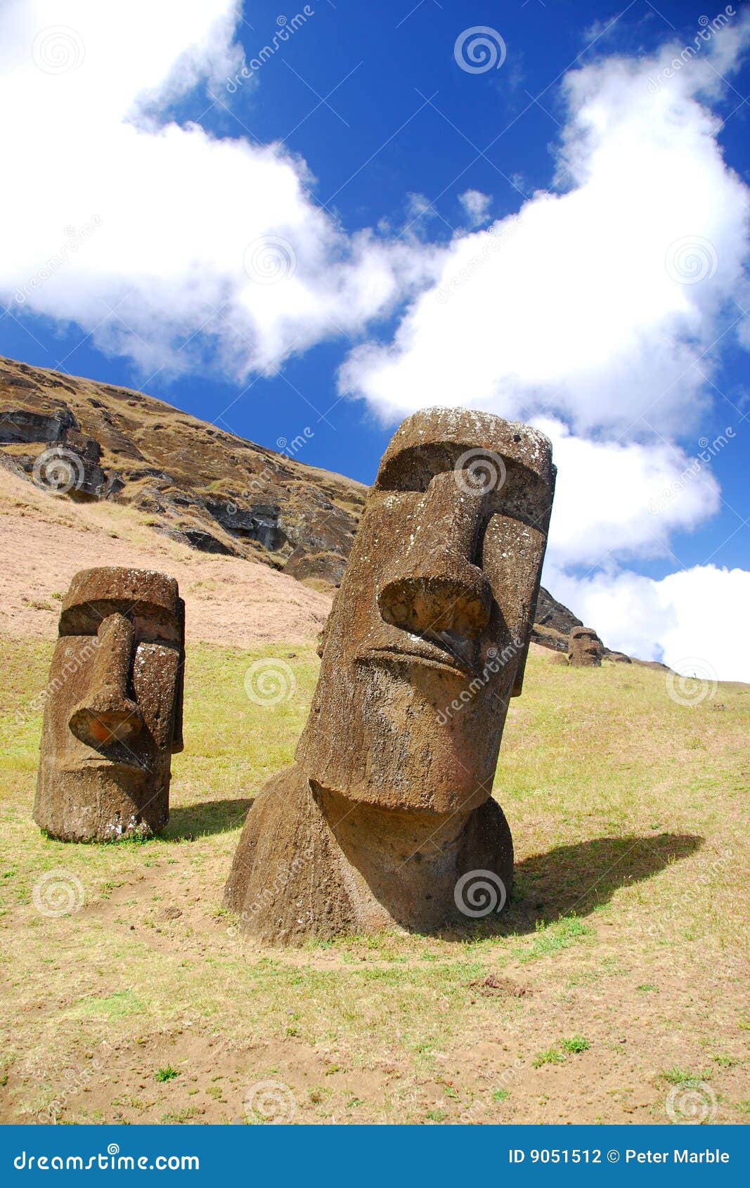 Rano Raraku moai stock photo. Image of green, polynesia - 9051512