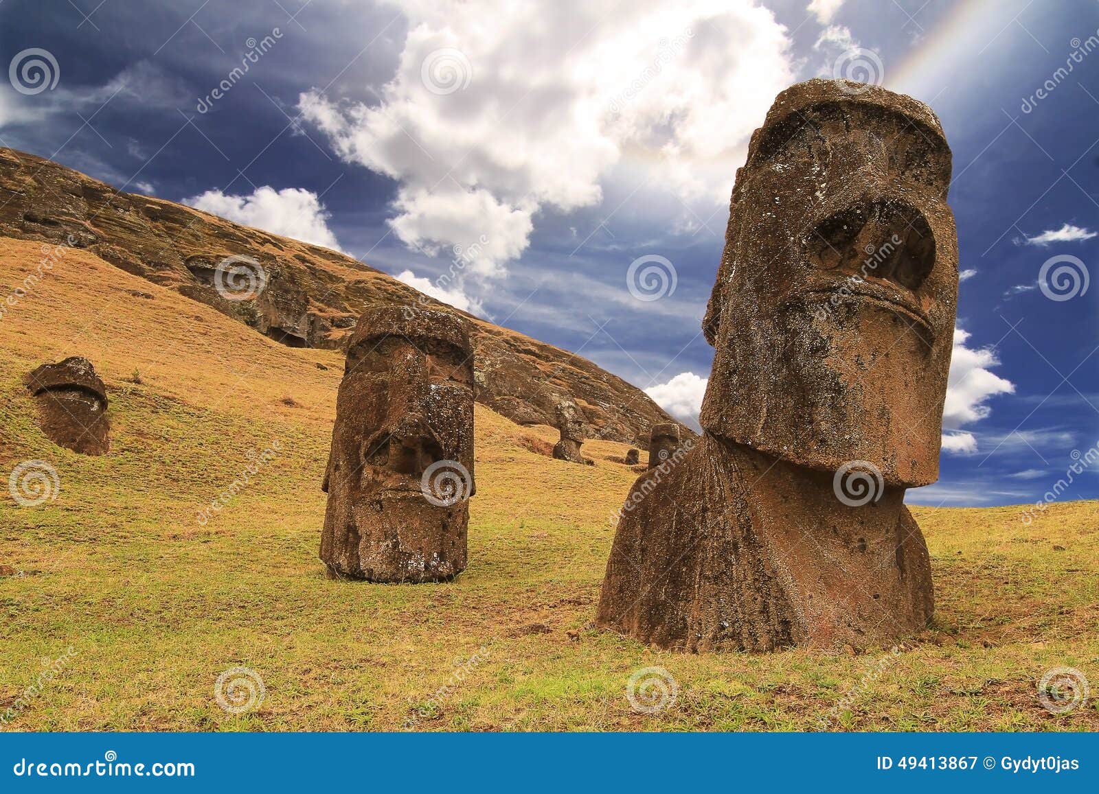 Rano raraku moai stock image. Image of statue, raraku - 49413867