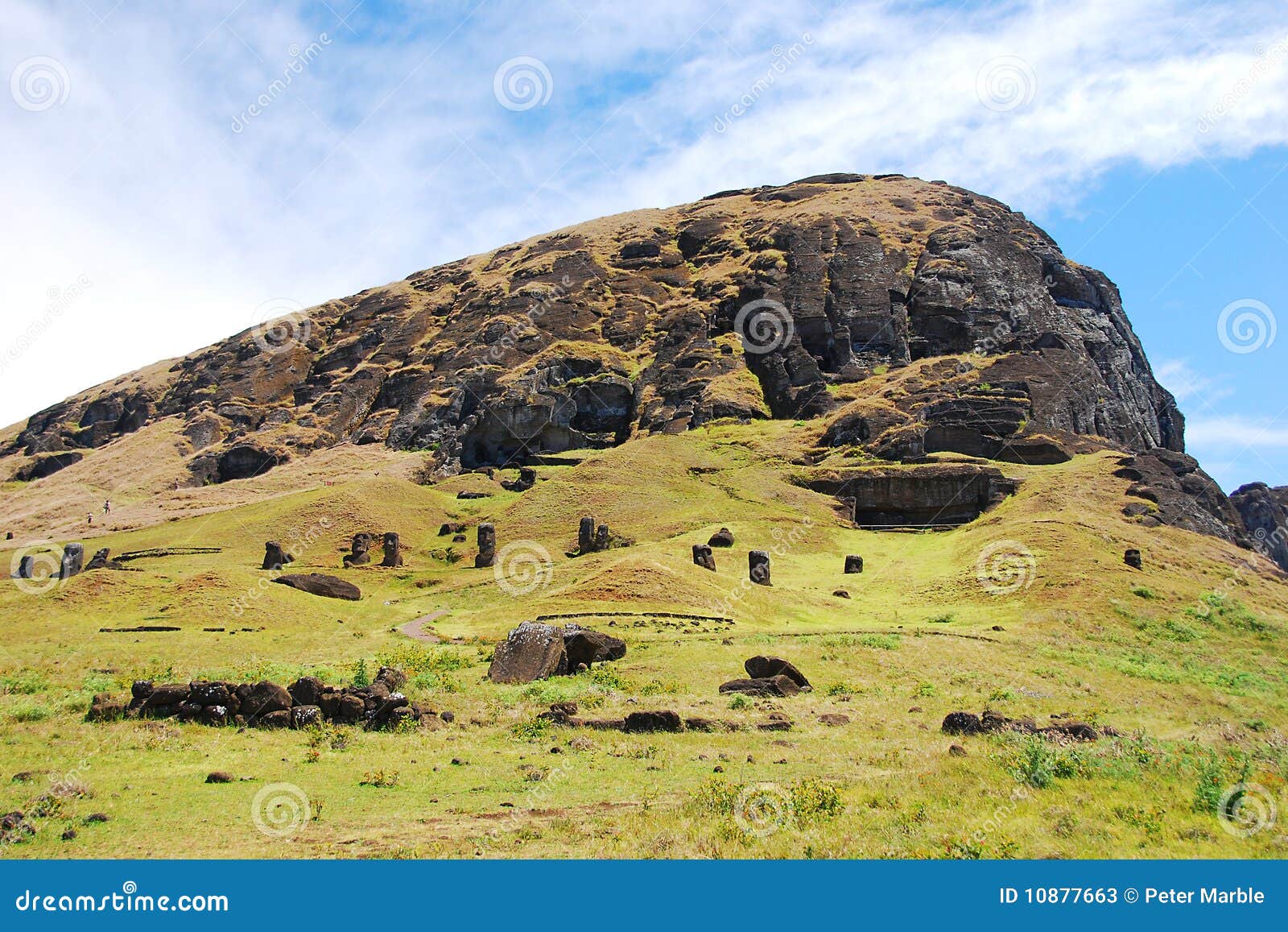 Rano Raraku Quarry Easter Island (Rapa Nui) Chile Stock Image - Image ...