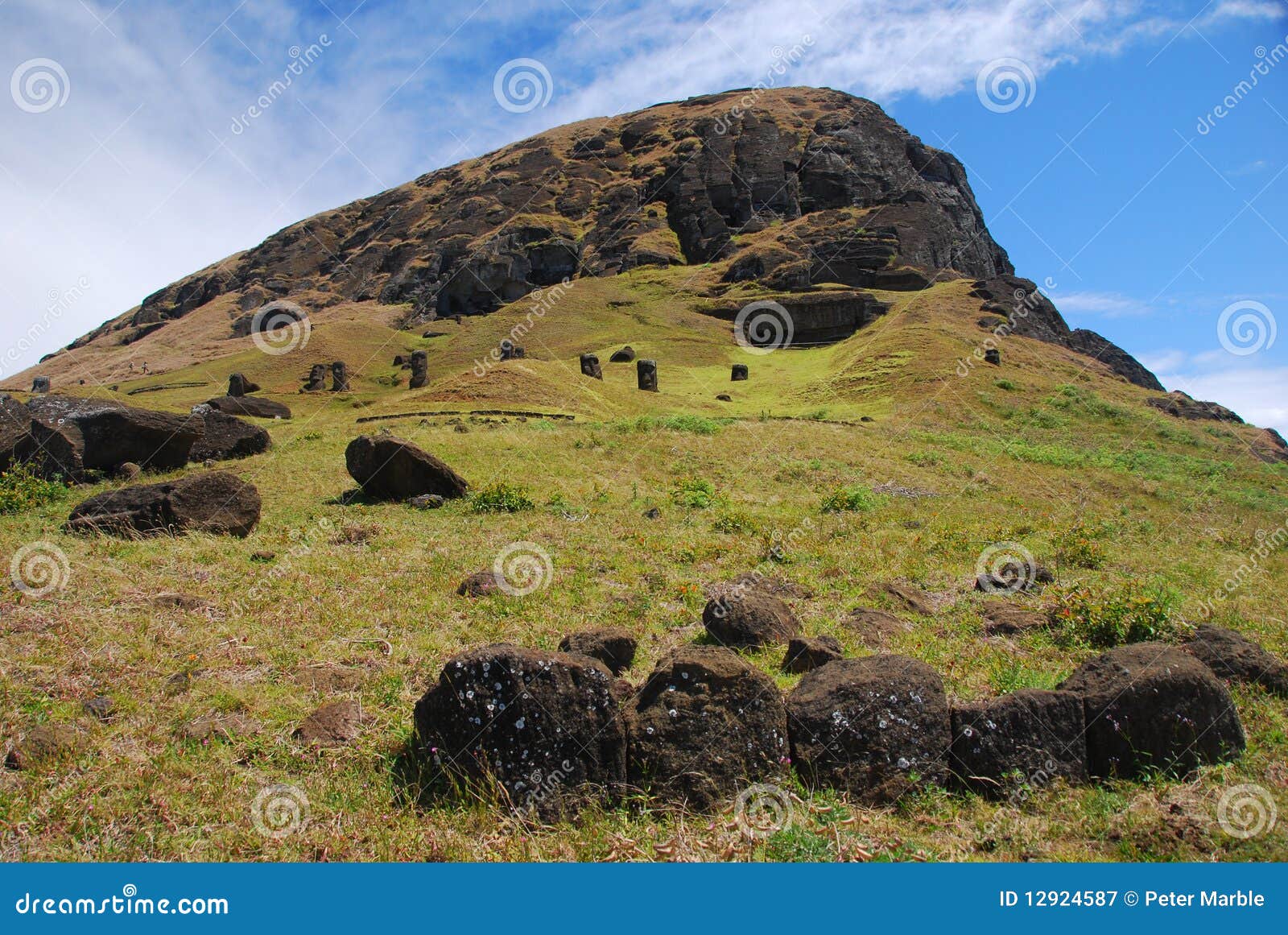 Rano Raraku Quarry Easter Island (Rapa Nui) Chile Stock Image - Image ...