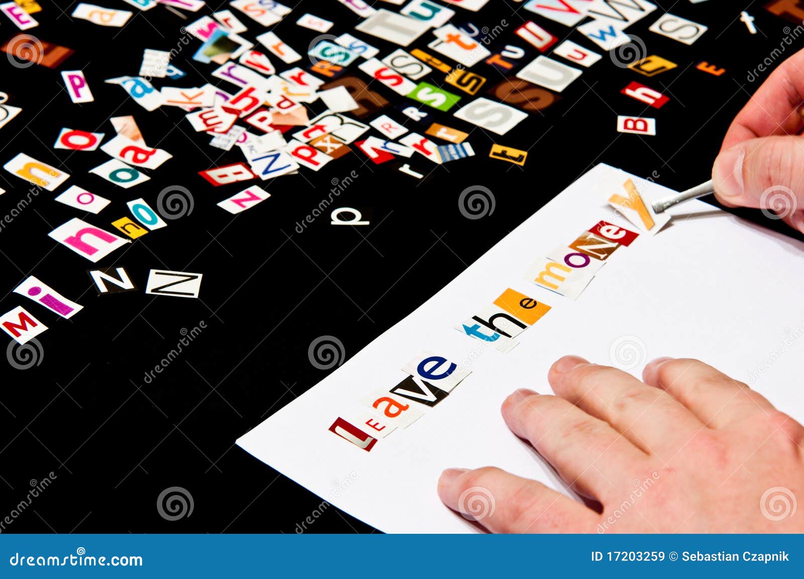 Ransom stock image. Image of magazine, paper, hands, making - 17203259
