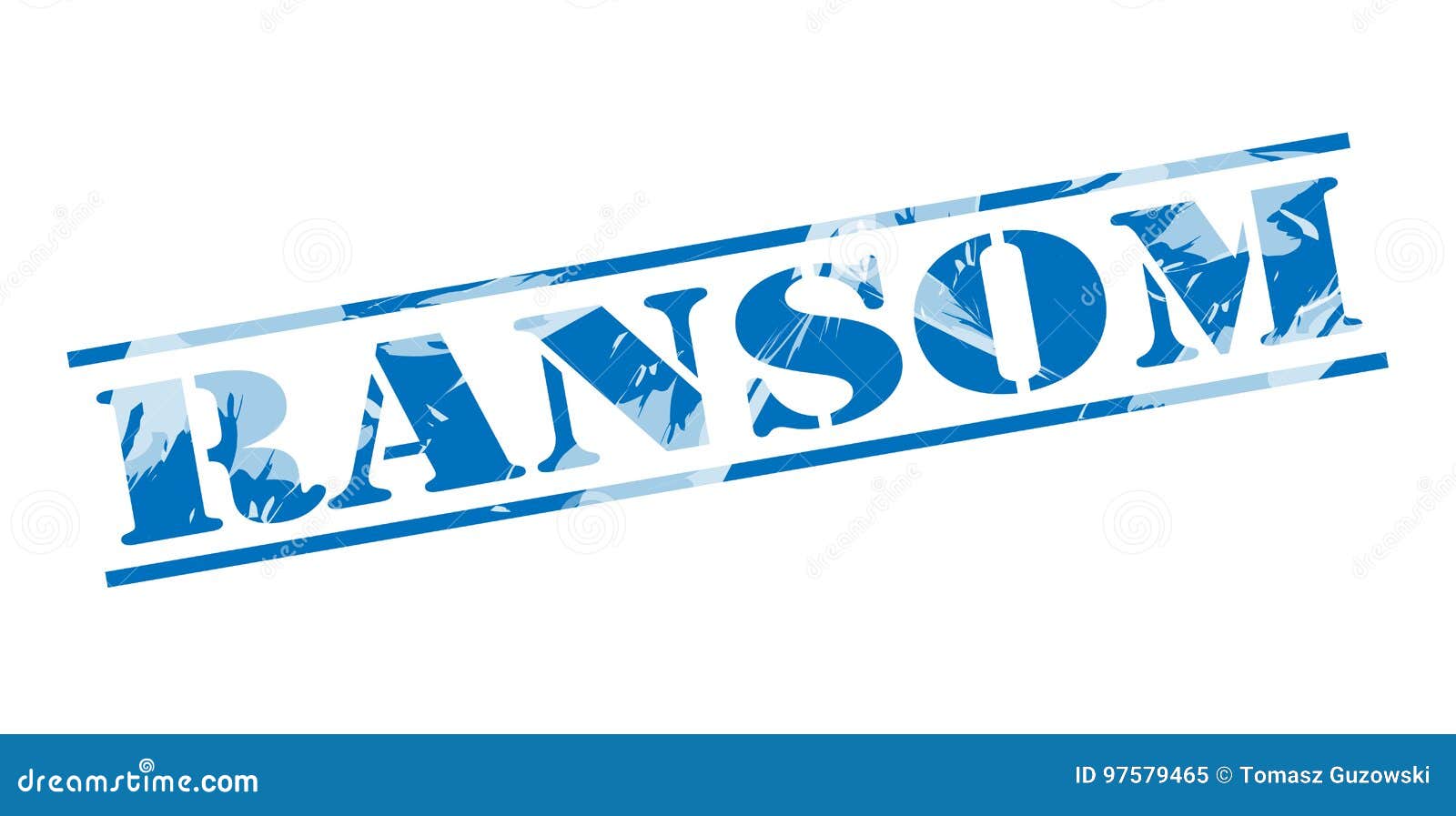 Ransom blue stamp stock illustration. Illustration of emblem - 97579465