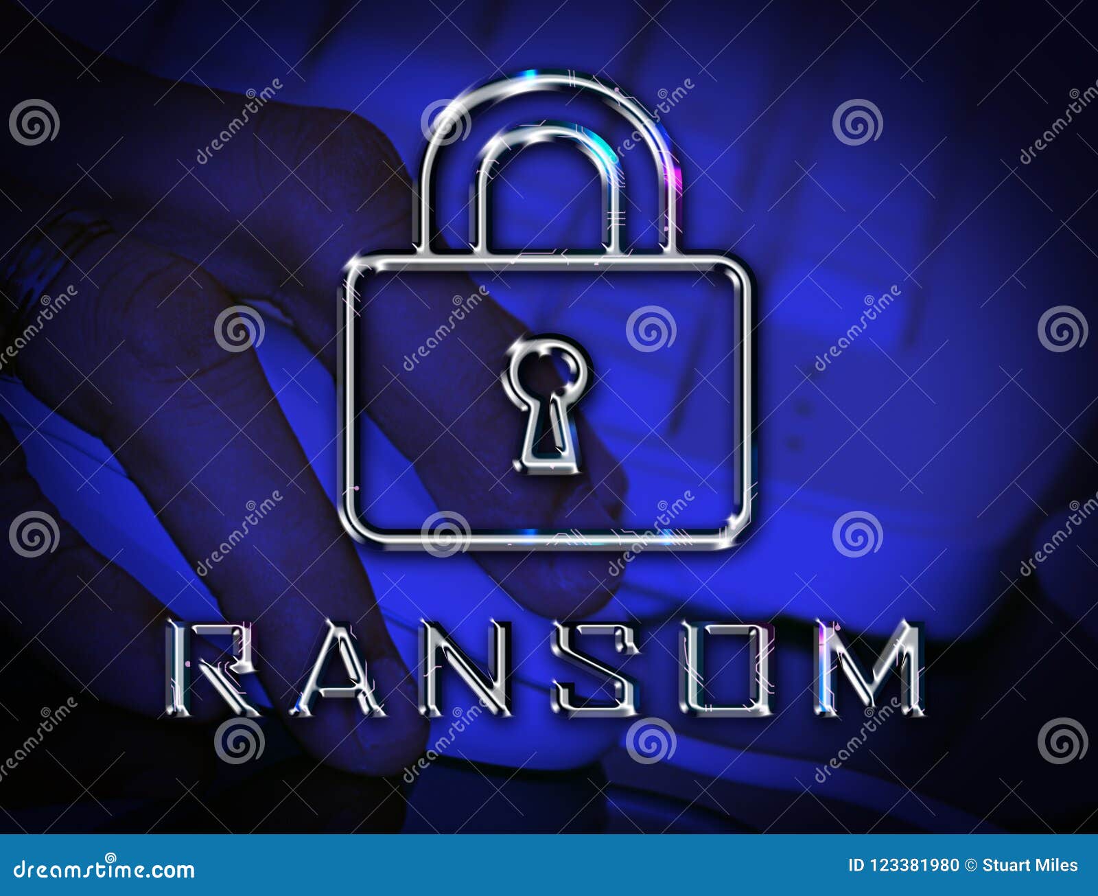 Ransom Computer Hacker Data Extortion 3d Illustration Stock Photography ...