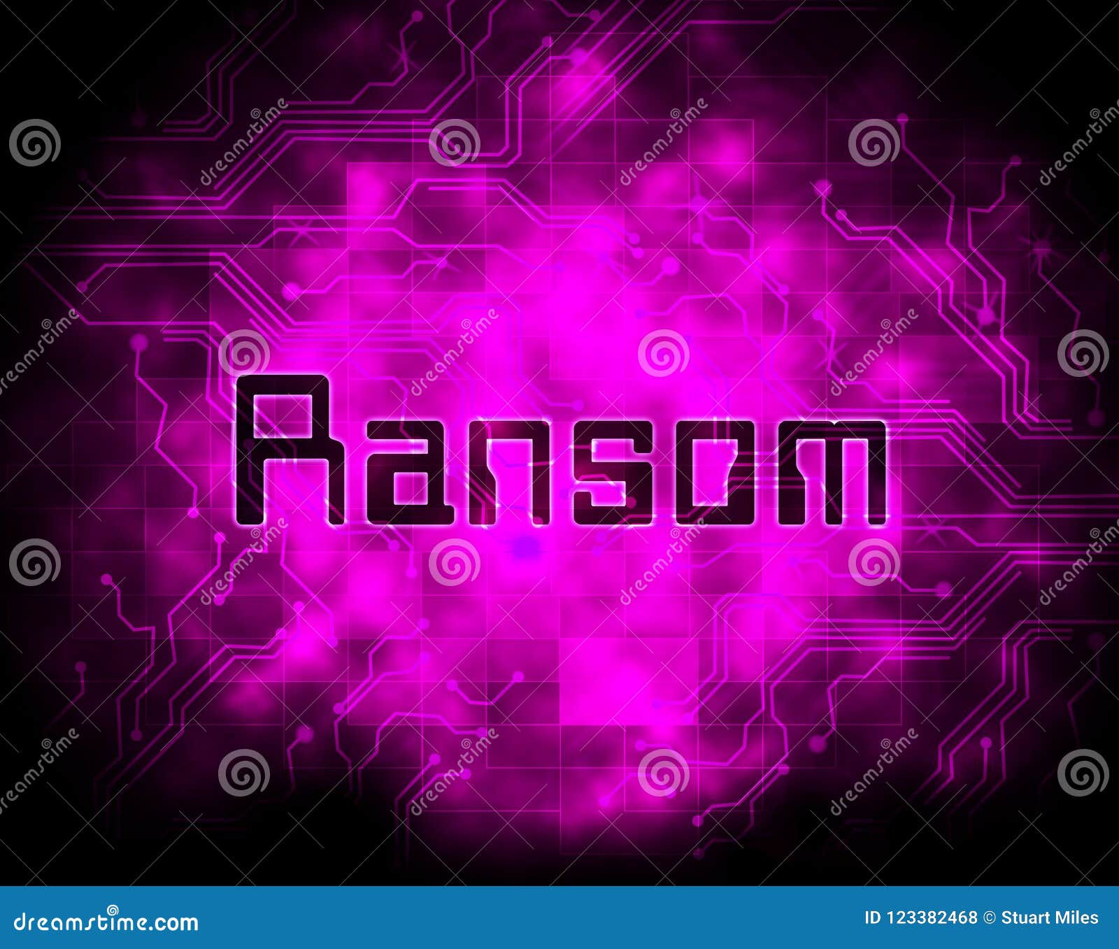 Ransom Computer Hacker Data Extortion 3d Illustration Stock Photography ...