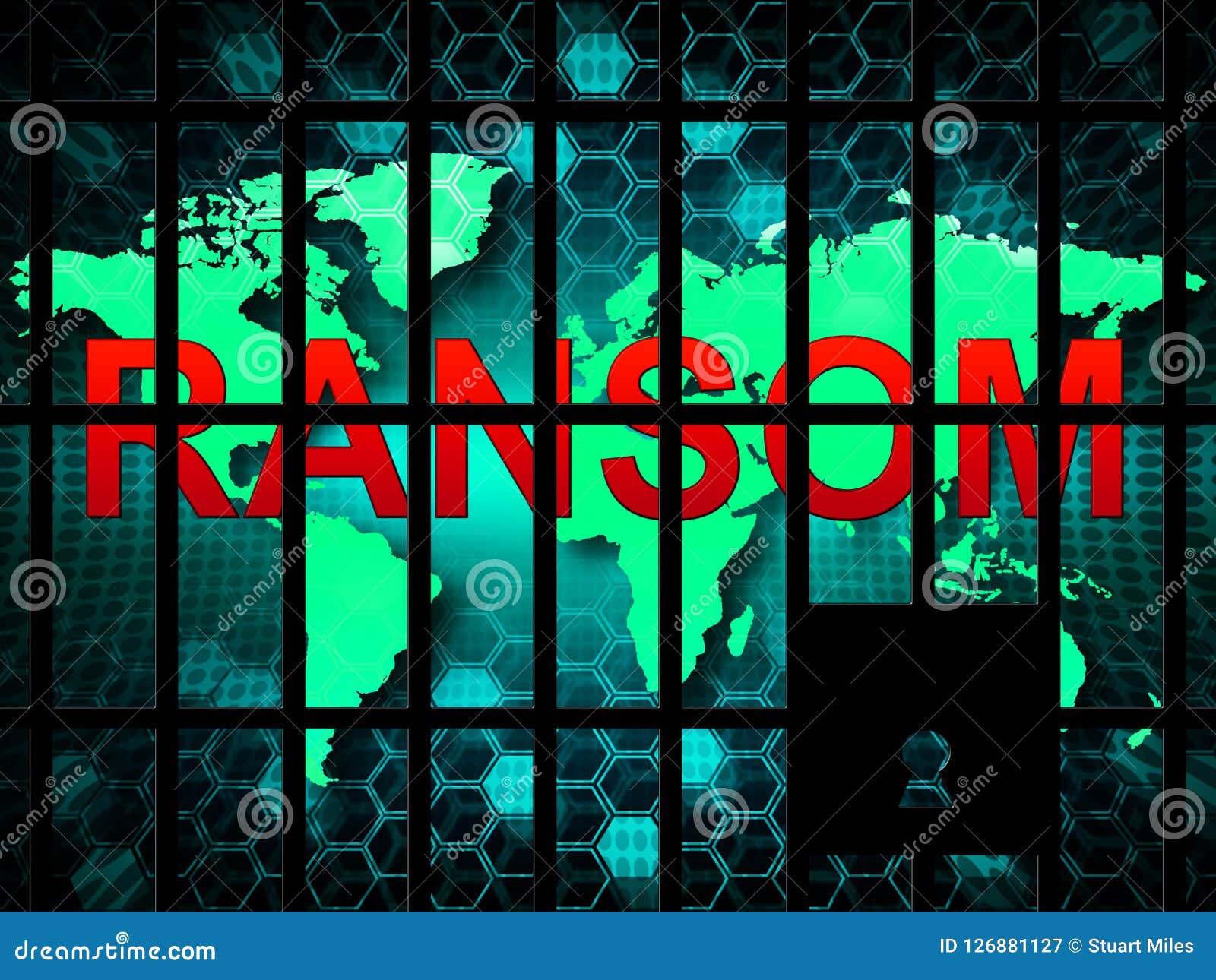 Ransom Computer Hacker Data Extortion 3d Illustration Stock Photography ...